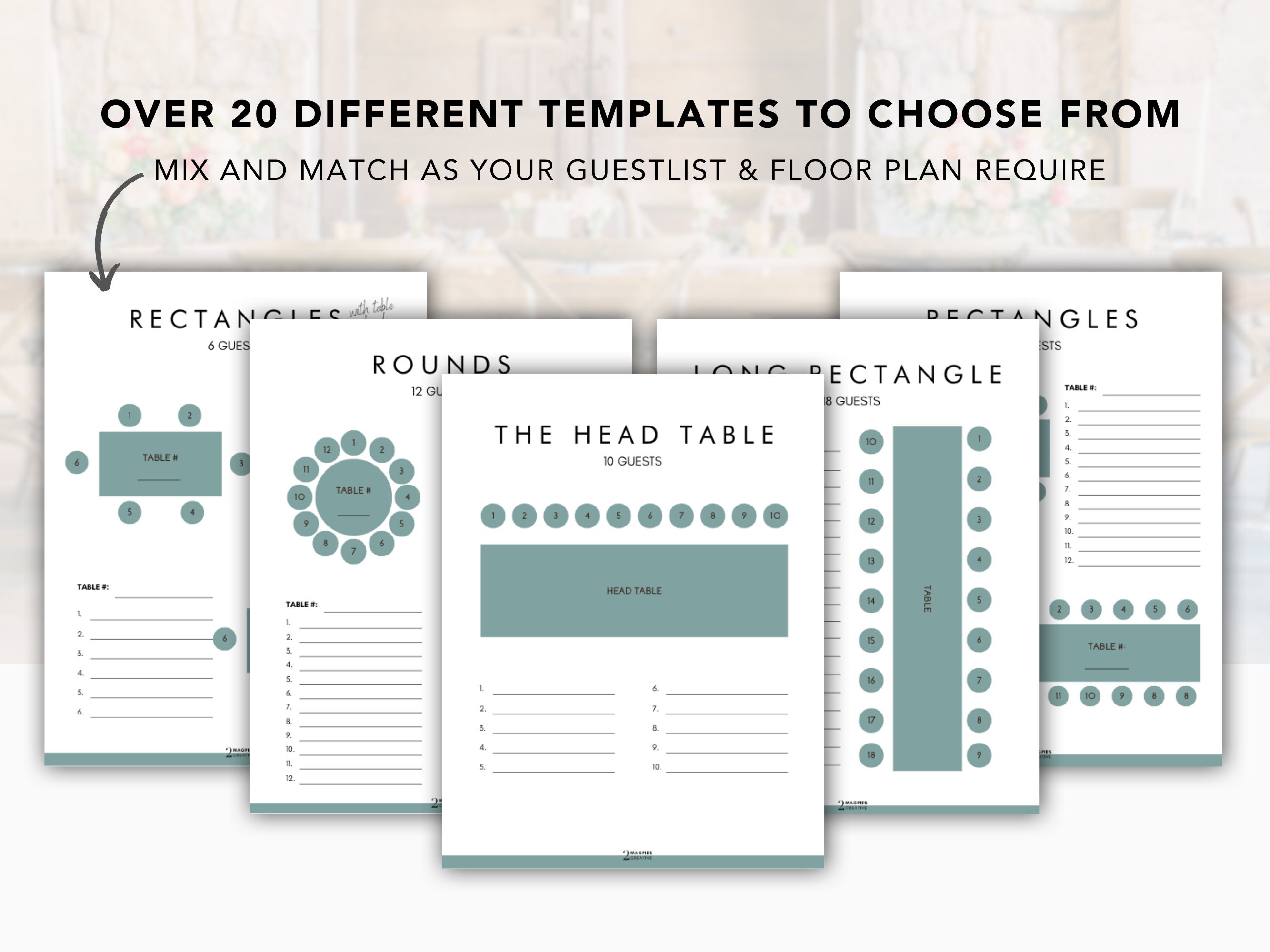 Wedding Tables & Seating Template - Tempest Green |wedding Seating ...