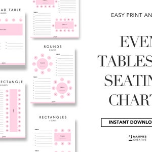 Wedding Tables & Seating Template - Bubble Gum Pink |wedding Seating ...