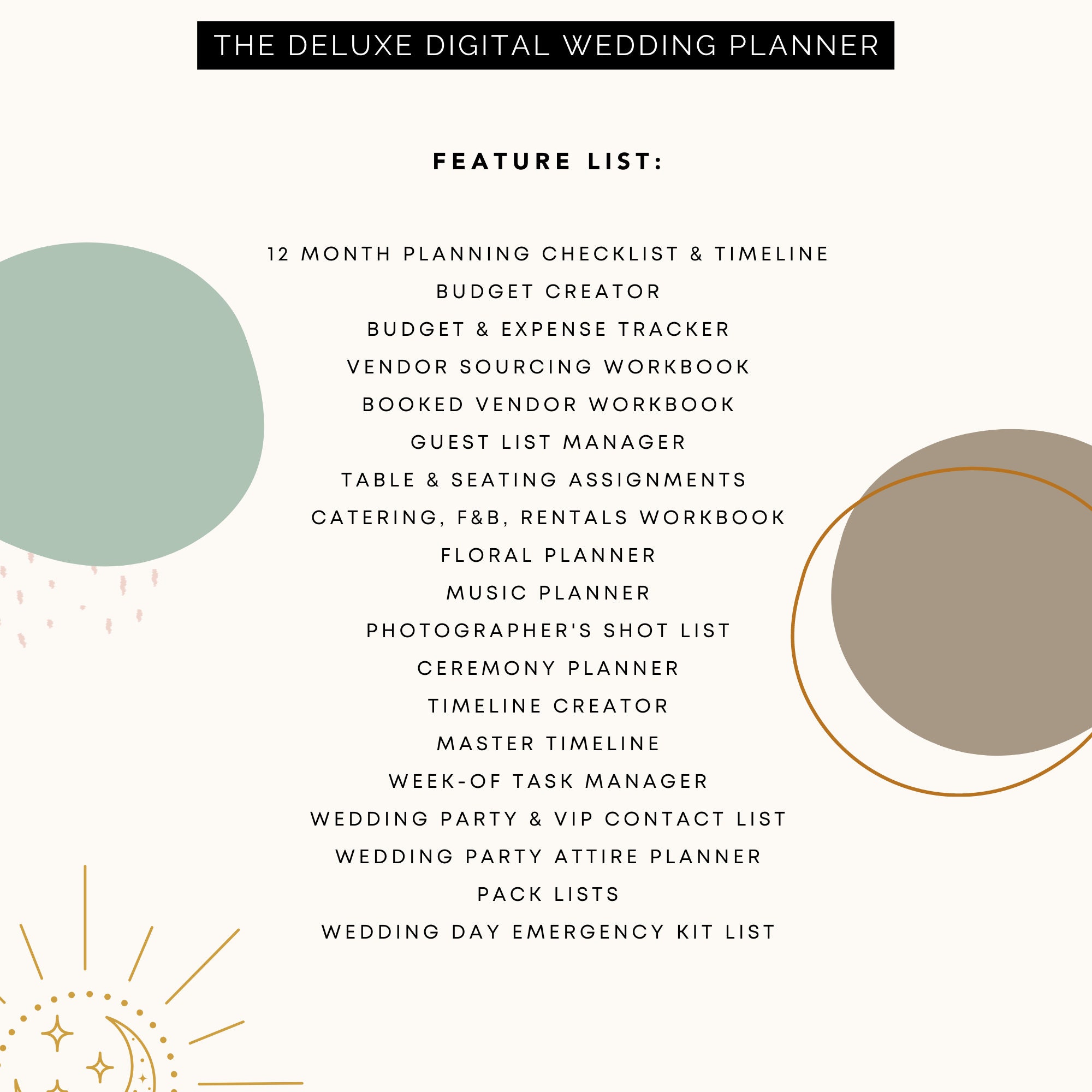Deluxe Boho Digital Wedding Planner | All-in-one Wedding Planning ...