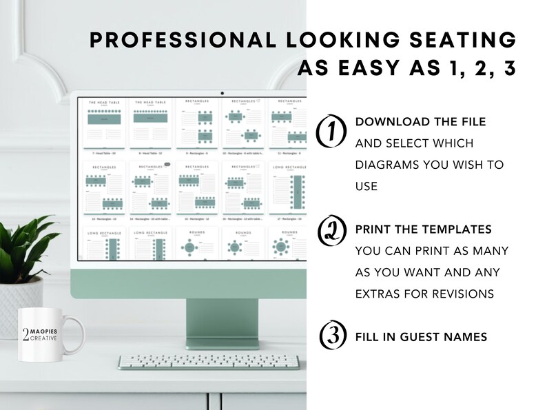 Wedding Tables & Seating Template Tempest Green wedding - Etsy