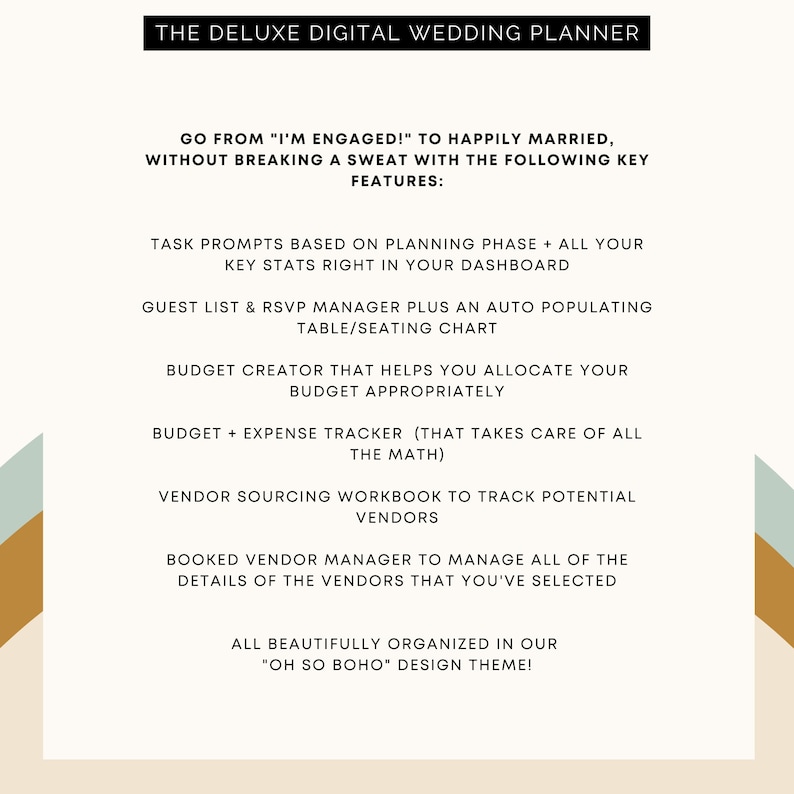 Deluxe Boho Digital Wedding Planner | All-in-one Wedding Planning ...