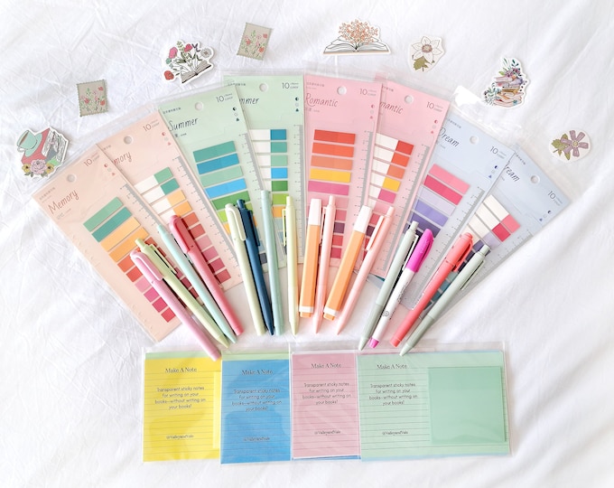 Book Annotating Kits RAINBOW Colours. Page Tabs, Pens and Bookish ...