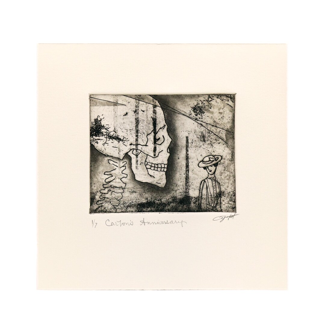 Carbon’s Anniversary – Original Intaglio Print • Vintage Gothic Style ...
