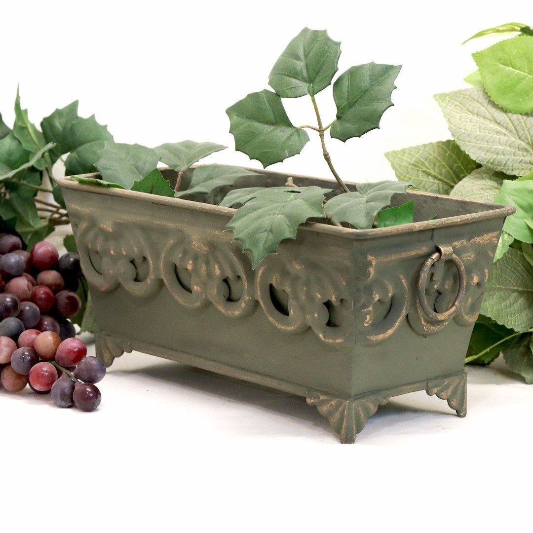 Ornate Metal Planter Boxes, Window Box Planters, Indoor/outdoor Patio ...