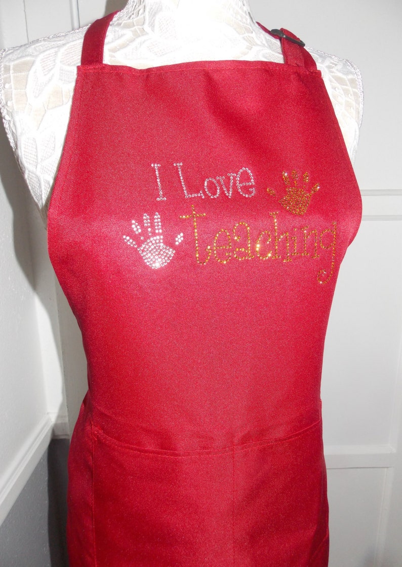 Teacher Apron, Preschool Apron, School Apron, Aprons, Red Apron ...