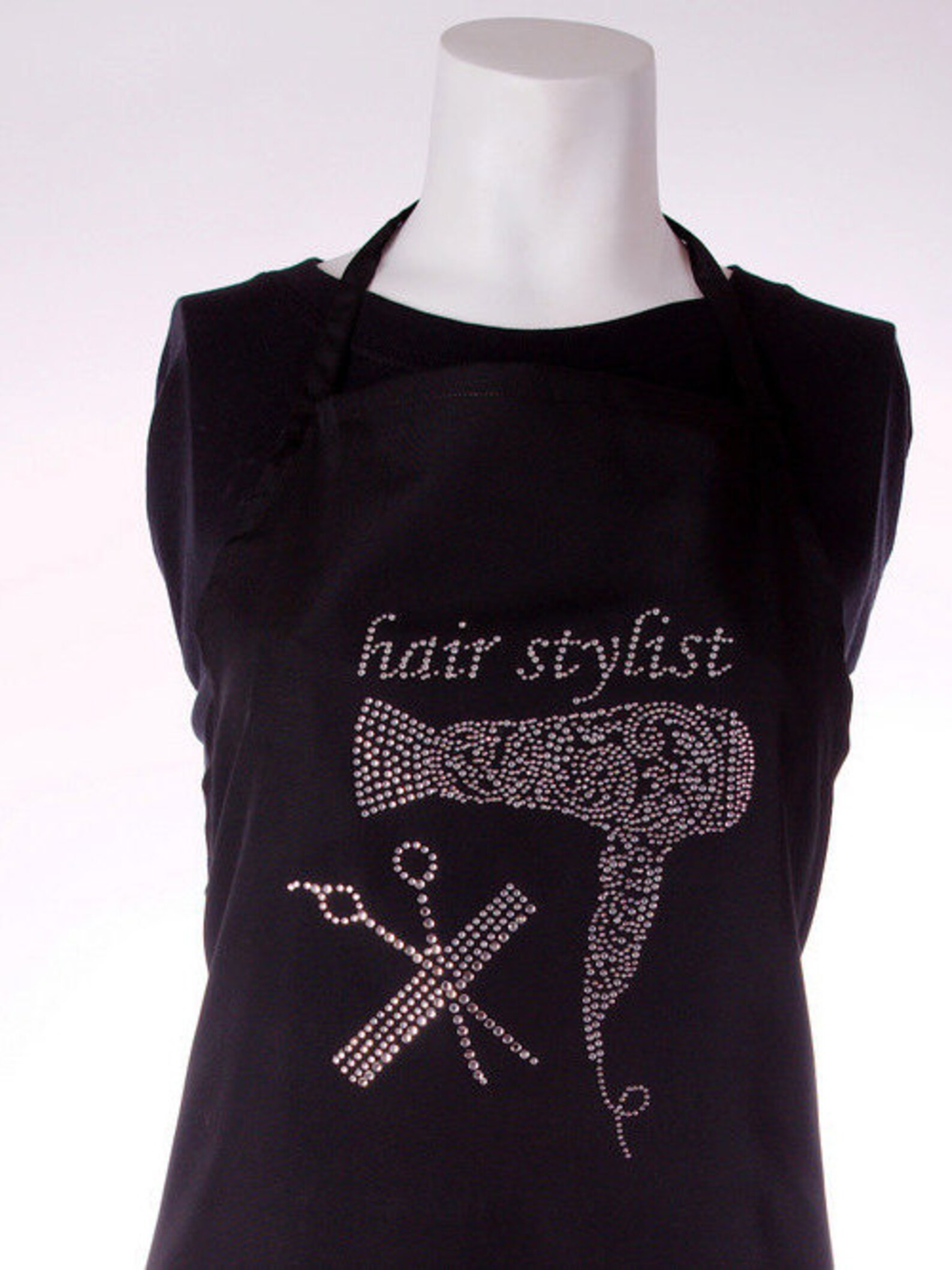 Hair Stylist Apron, Black Apron, Salon Apron, Beautician, Rhinestone ...