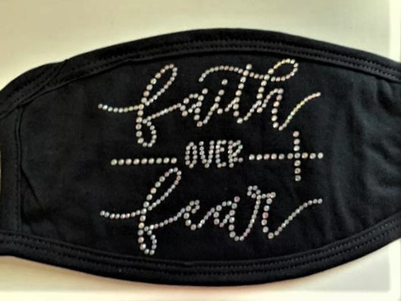 Faith Rhinestone Mask/ Faith Over Fear/ Faith Over Fear - Etsy
