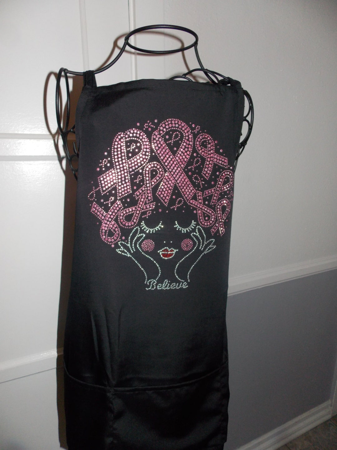 Cancer Awareness Apron, Pink Ribbon Apron,breast Cancer Apron, Apron ...