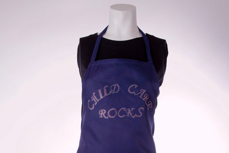 Child Care Apron, School Apron, Blue Apron, Apron With Pockets, Apron ...