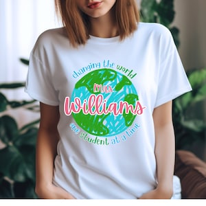 PERSONALIZED Changing the World One Student at a Time Teacher Tshirt ...