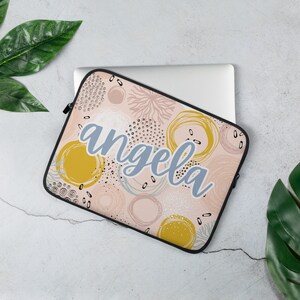 Personalized Abstract Pastel Laptop Sleeve, Customizable Computer Case ...