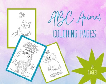 Alphabet ABC Coloring Pages - Etsy