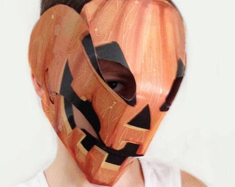 Halloween Mask Jack-o-lantern Printable Mask Happy Pumpkin - Etsy