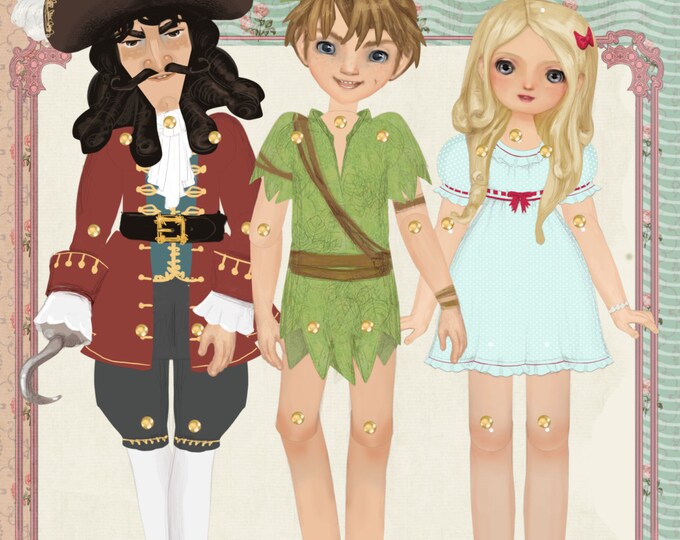Peter Pan and Wendy, Paper Toy,kids' Craft Set, Classic Toy,paper Dolls ...