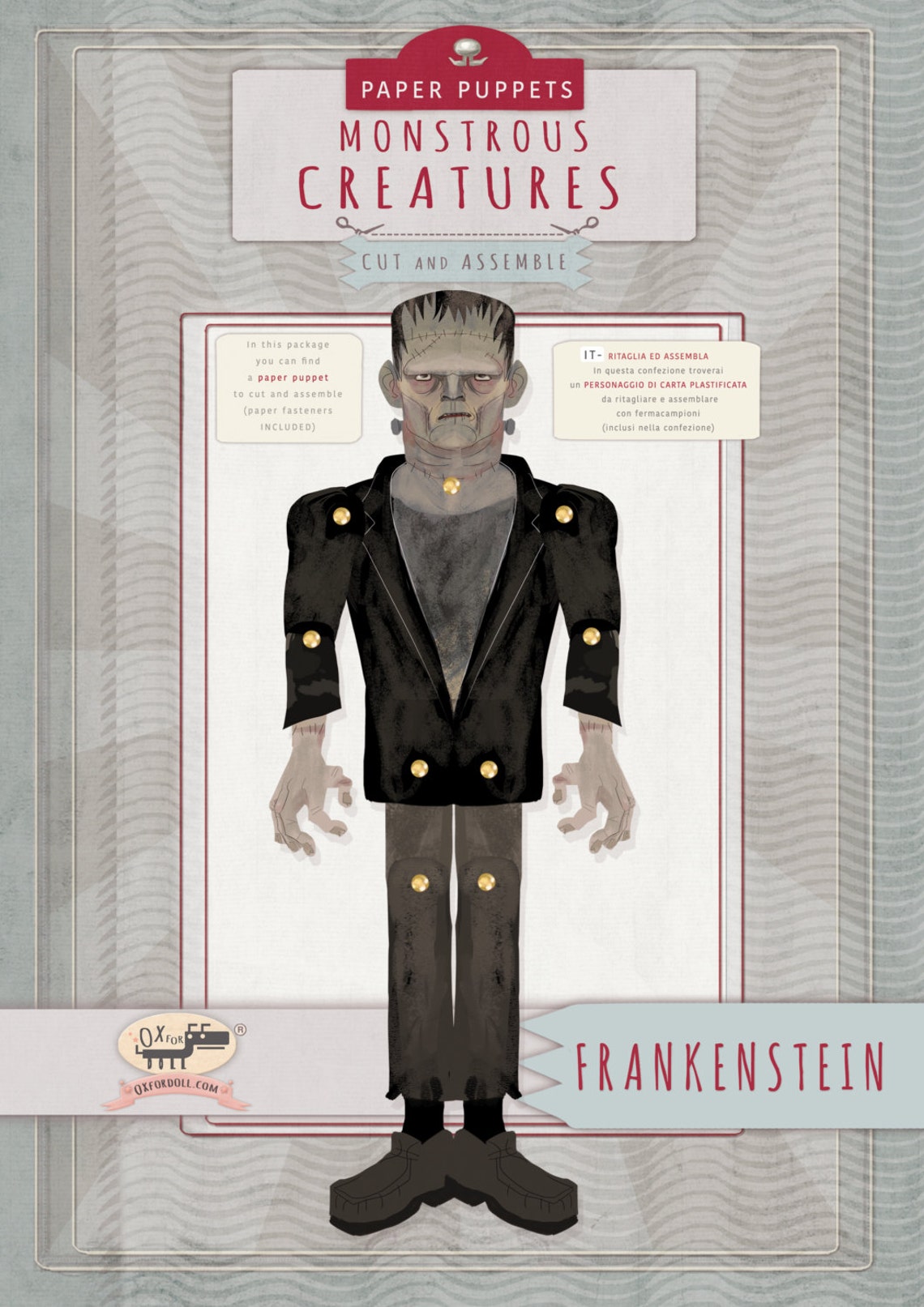 Frankenstein,halloween, Kids' Craft, Laminated Paper Toy, Make Your Own ...