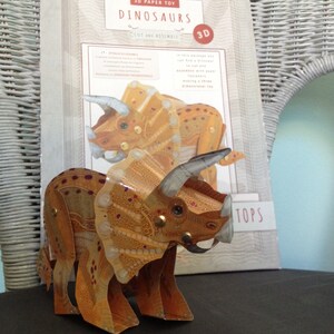 Dinosaur Triceratops Toy, Kids' Craft, Laminated Paper Toy, Make Your ...