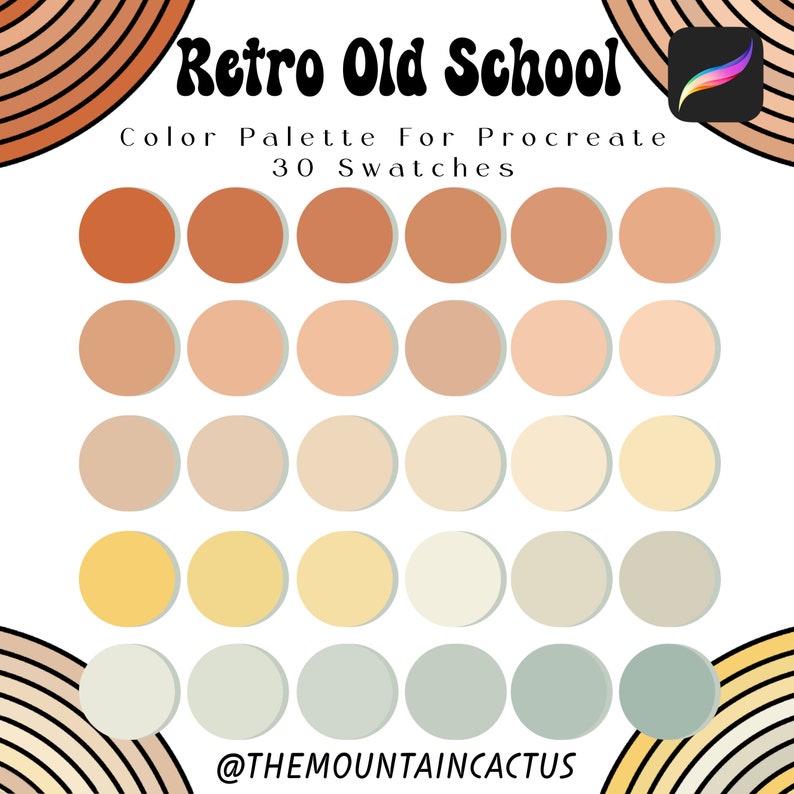 Retro Old School Theme Procreate Color Palette Color - Etsy