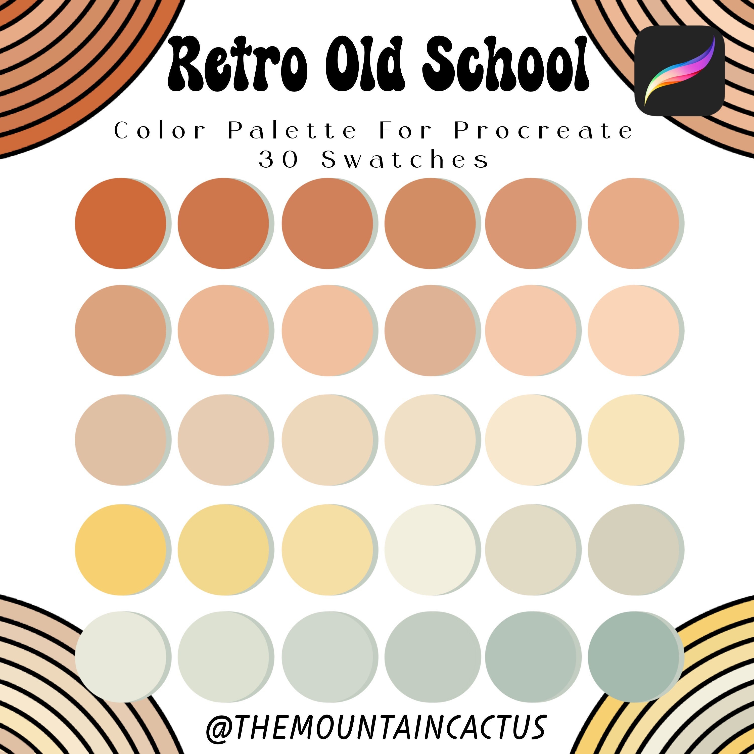 Retro Old School Theme Procreate Color Palette Color - Etsy