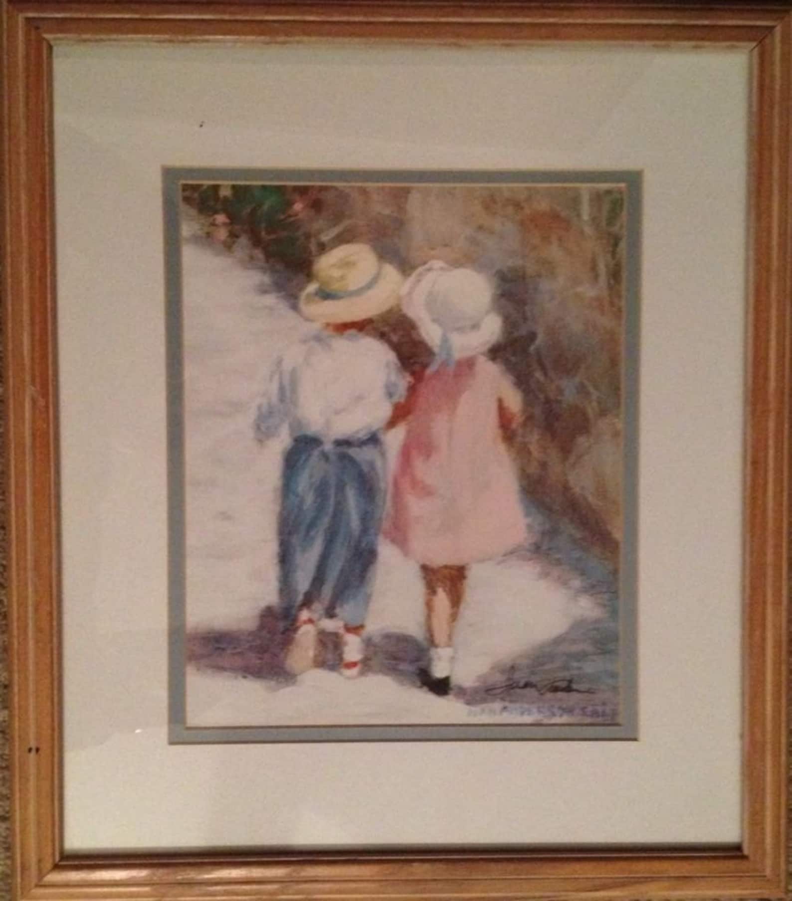 Ivan Anderson, Hand Signed, Framed Print of Children Walking - Etsy