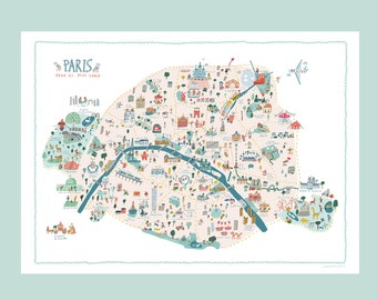 Paris Map for Kids - Etsy