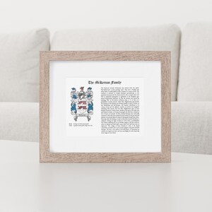 Coat of Arms Family History Print, Custom Embellished Heritage Artwork ...