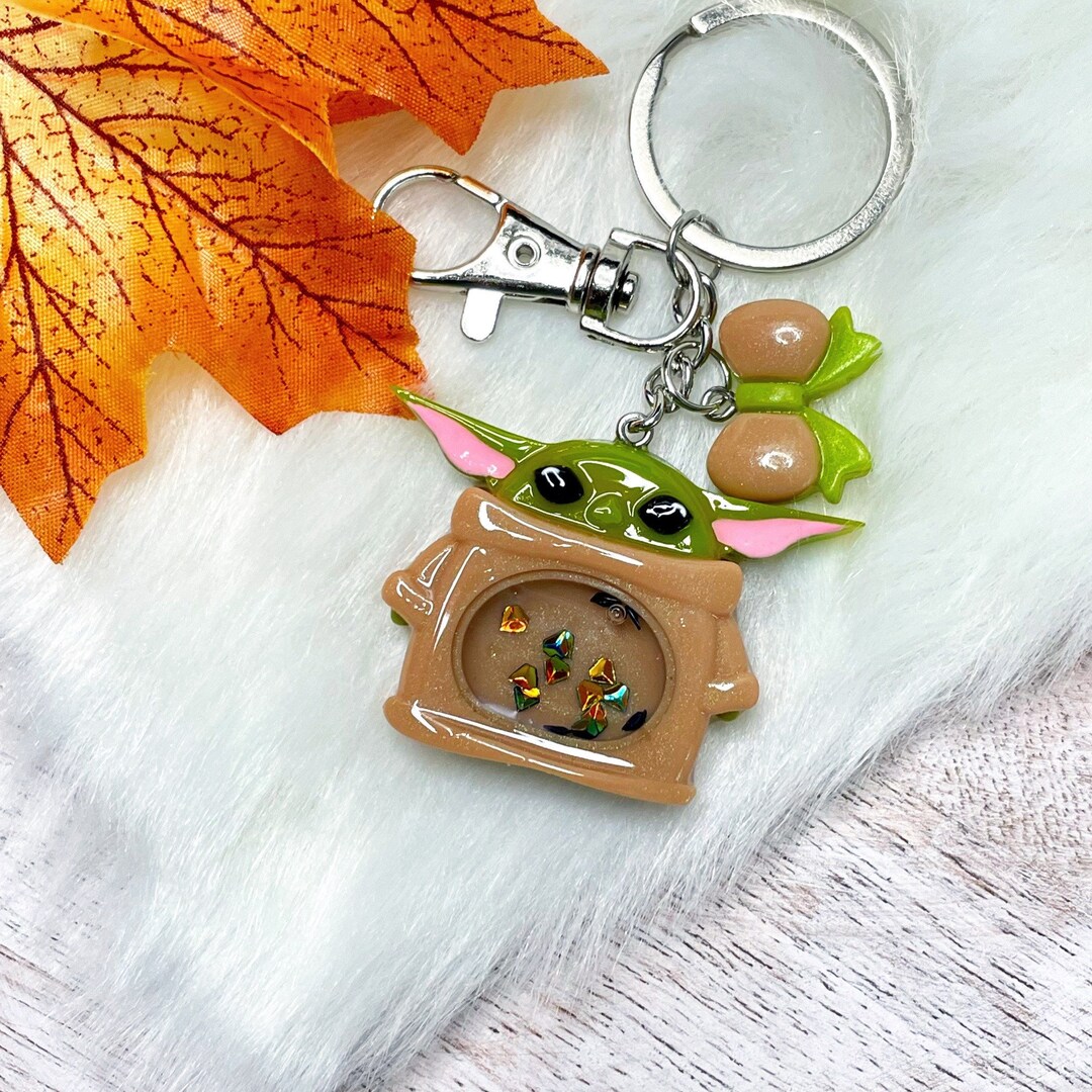 Cute Baby Yoda Shaker Resin Keychain Charm - Etsy