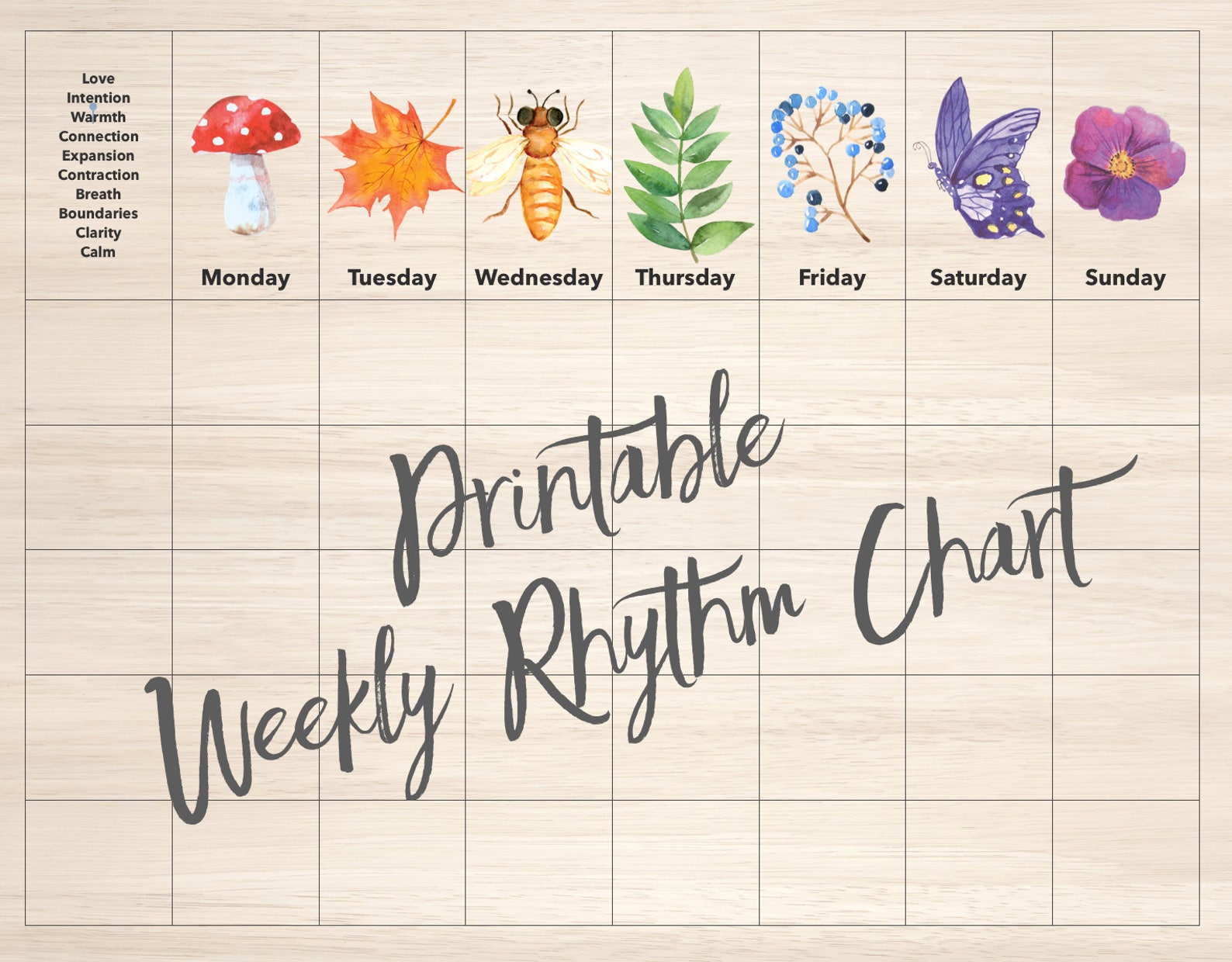 Printable Weekly Rhythm Chart PDF Customizable - Etsy