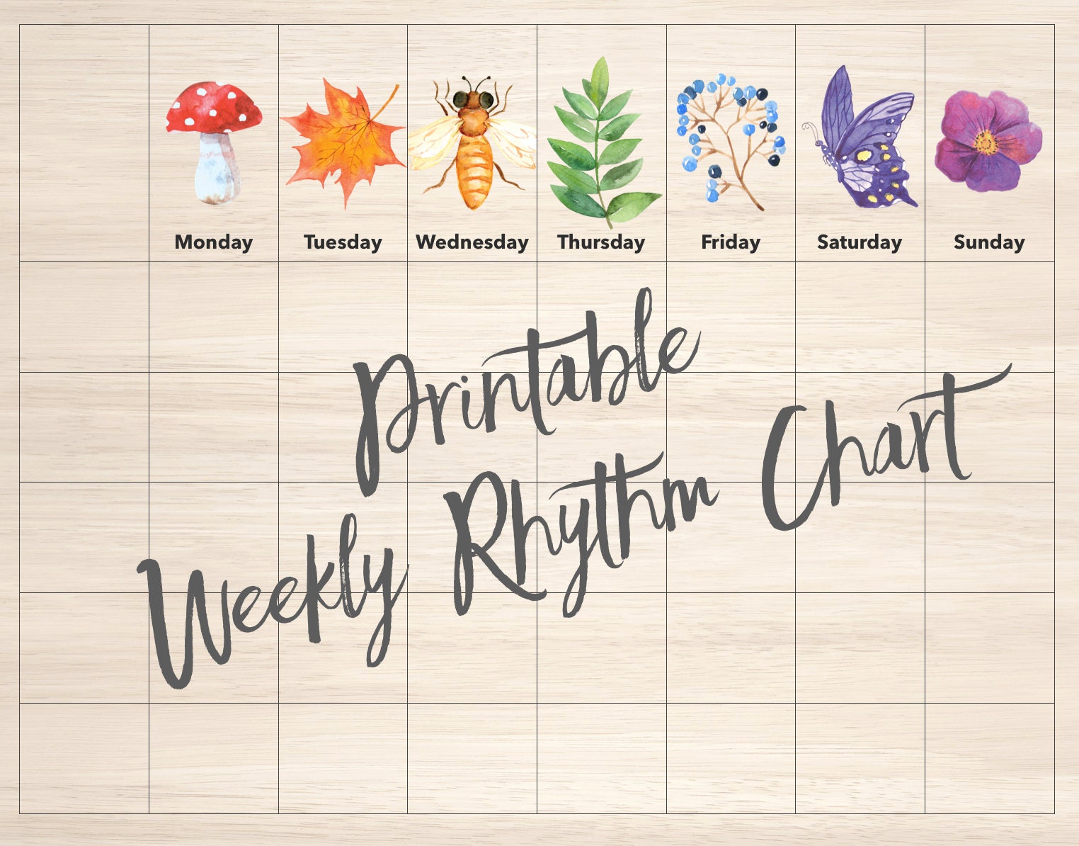Printable Weekly Rhythm Chart PDF Customizable - Etsy