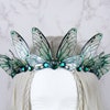 Fairy Wing Tiara Mermaid Crown Adult Fantasy Diadem Teal Blue Fairycore ...