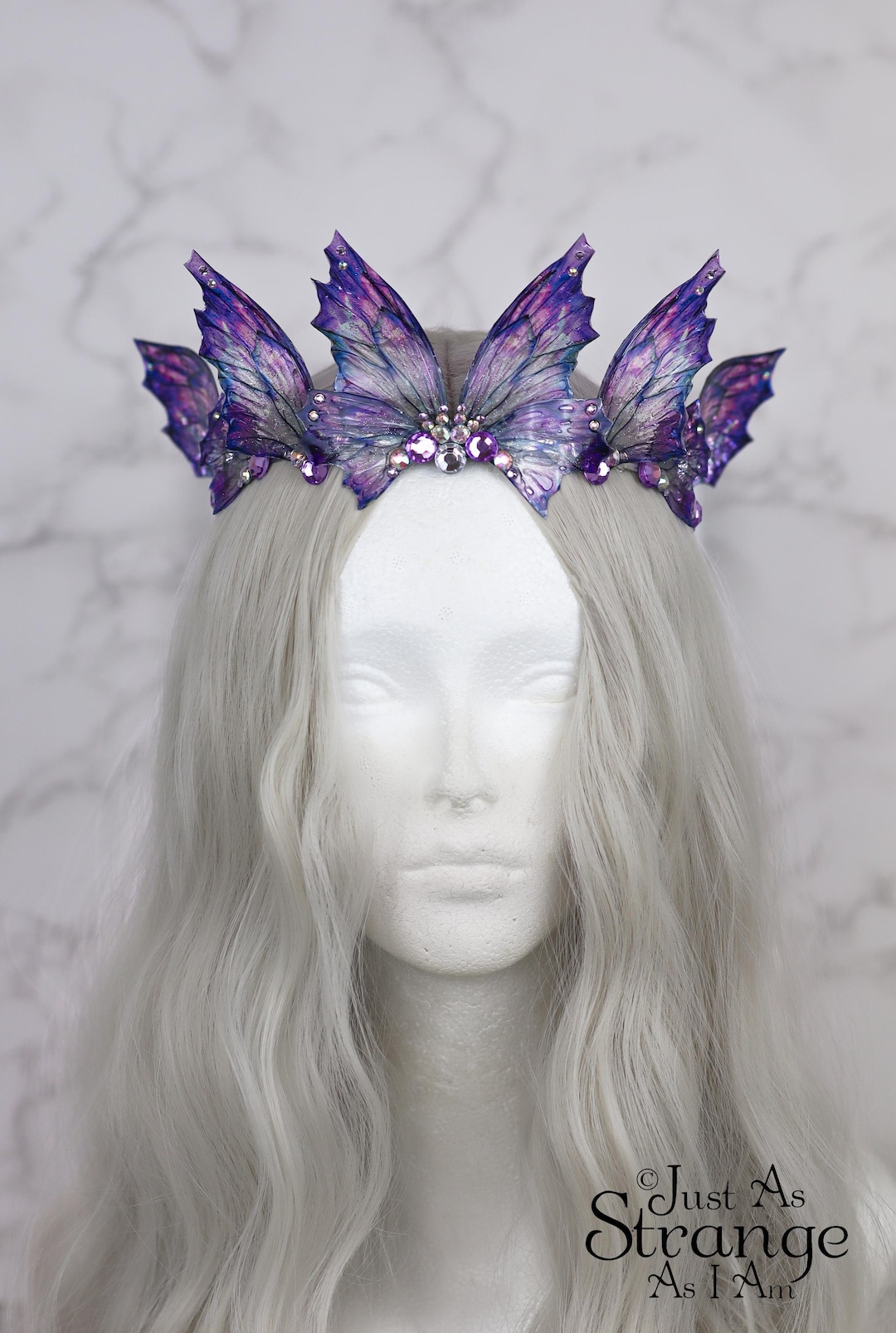 Fairy Wing Crown - Fantasy Fairy Diadem - Wild Purple Dragon Wing ...