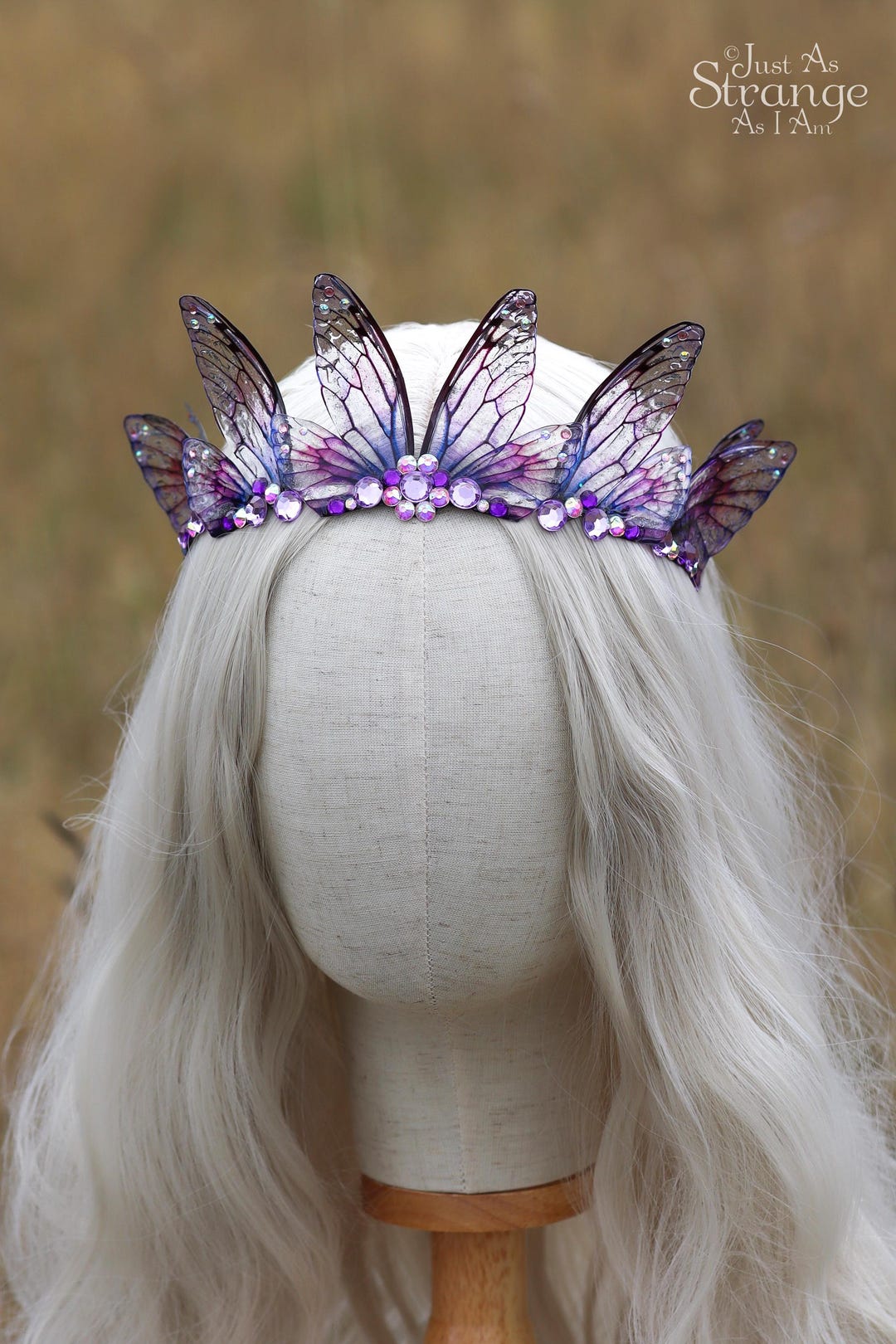 Spring Purple Fairy Wing Tiara - Fantasy Crystal Butterfly Crown for ...