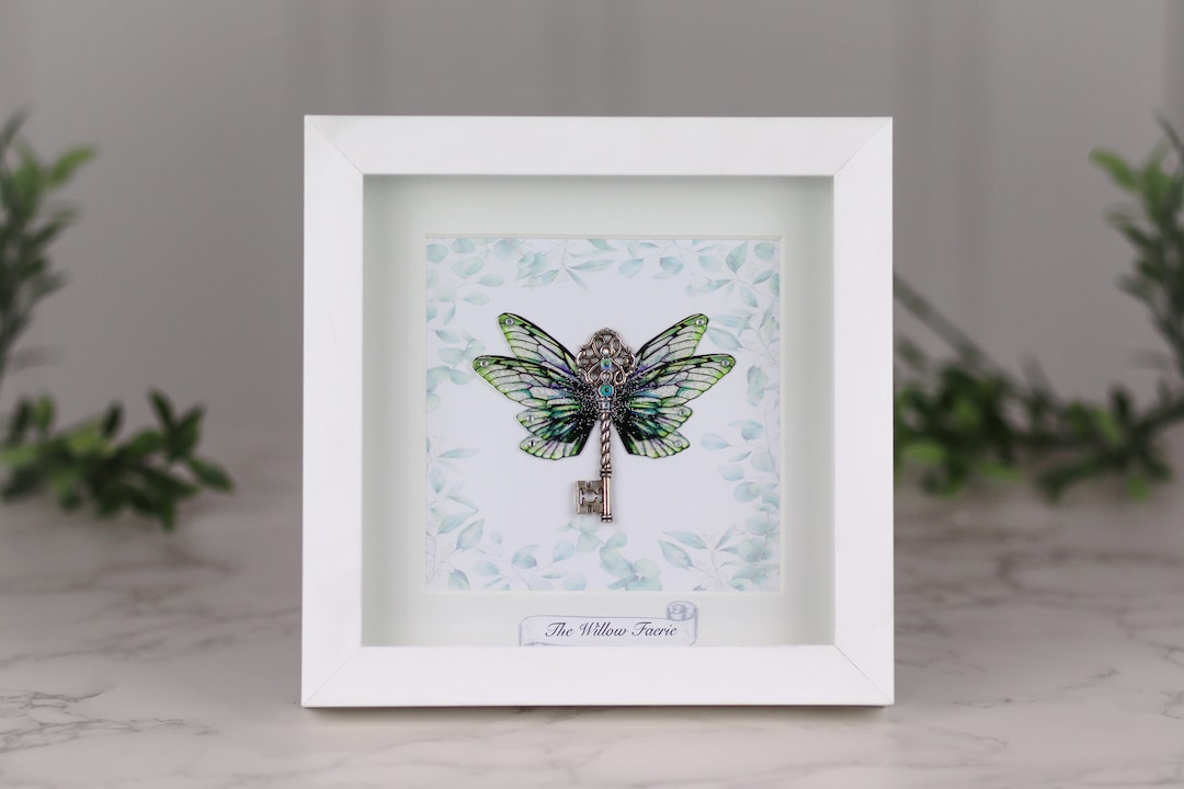 Fairy Wing Cicada Butterfly Frame Decoration Wall Art - Bright Green ...
