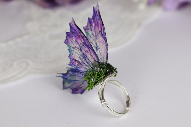 Fairy Wing Ring - Butterfly Cicada Insect - Purple Wild - Fairycore ...