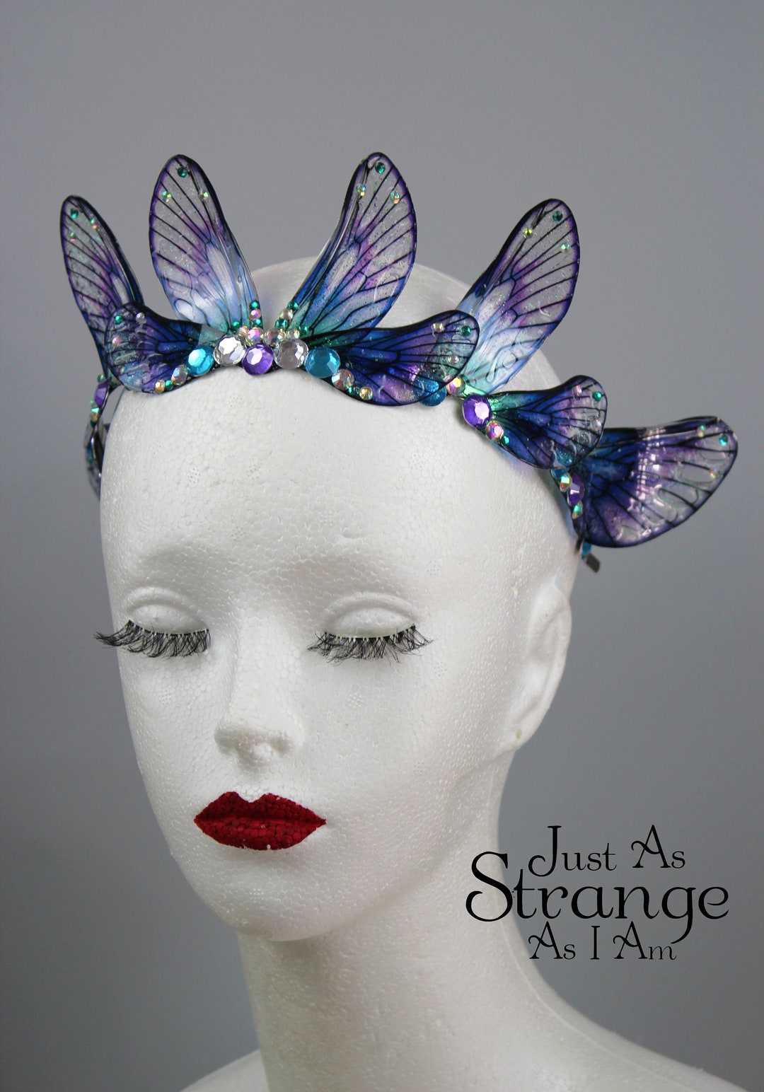 Fairy Wing Tiara - Mermaid Crown - Adult Fantasy Diadem - Purple Blue ...