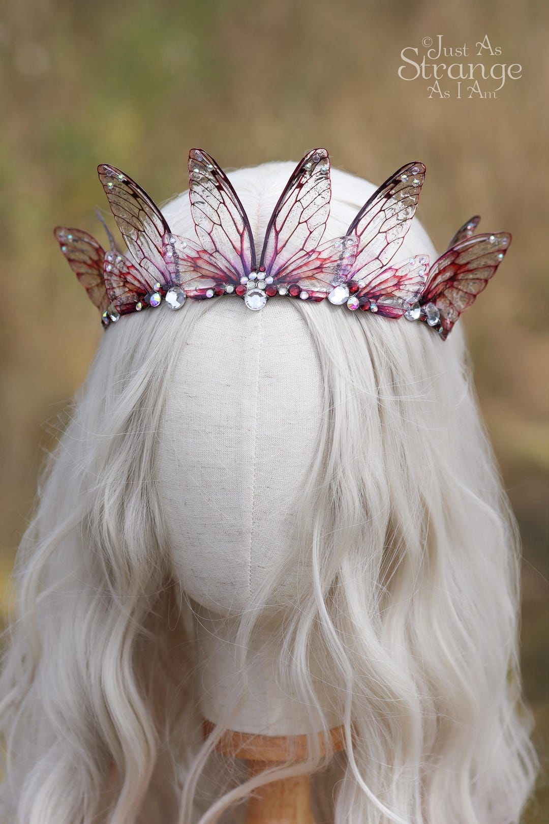Enchanting Autumn Fairy Wing Tiara: Red Butterfly Adult Fantasy Costume ...