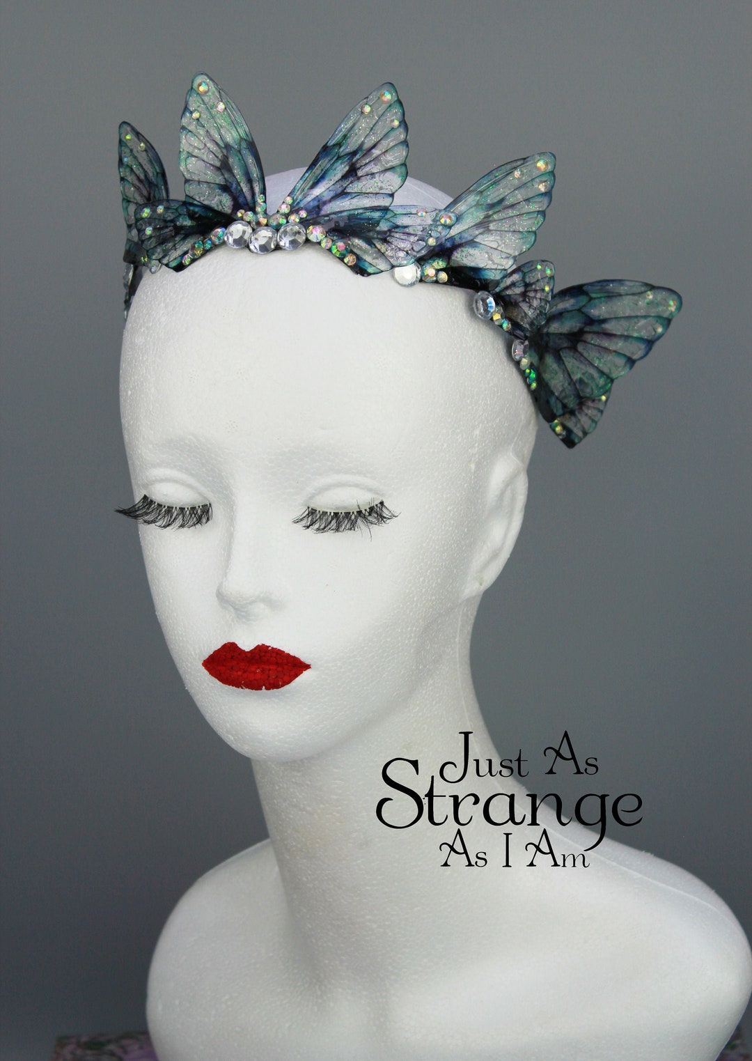 Fairy Wing Tiara - Mermaid Crown - Adult Fantasy Diadem - Teal Blue ...