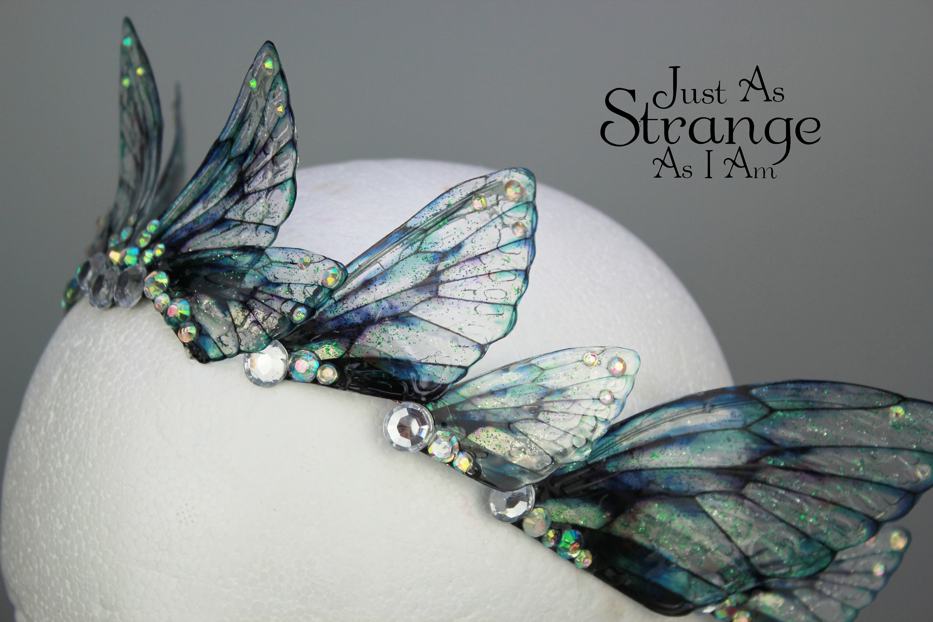 Fairy Wing Tiara - Mermaid Crown - Adult Fantasy Diadem - Teal Blue ...