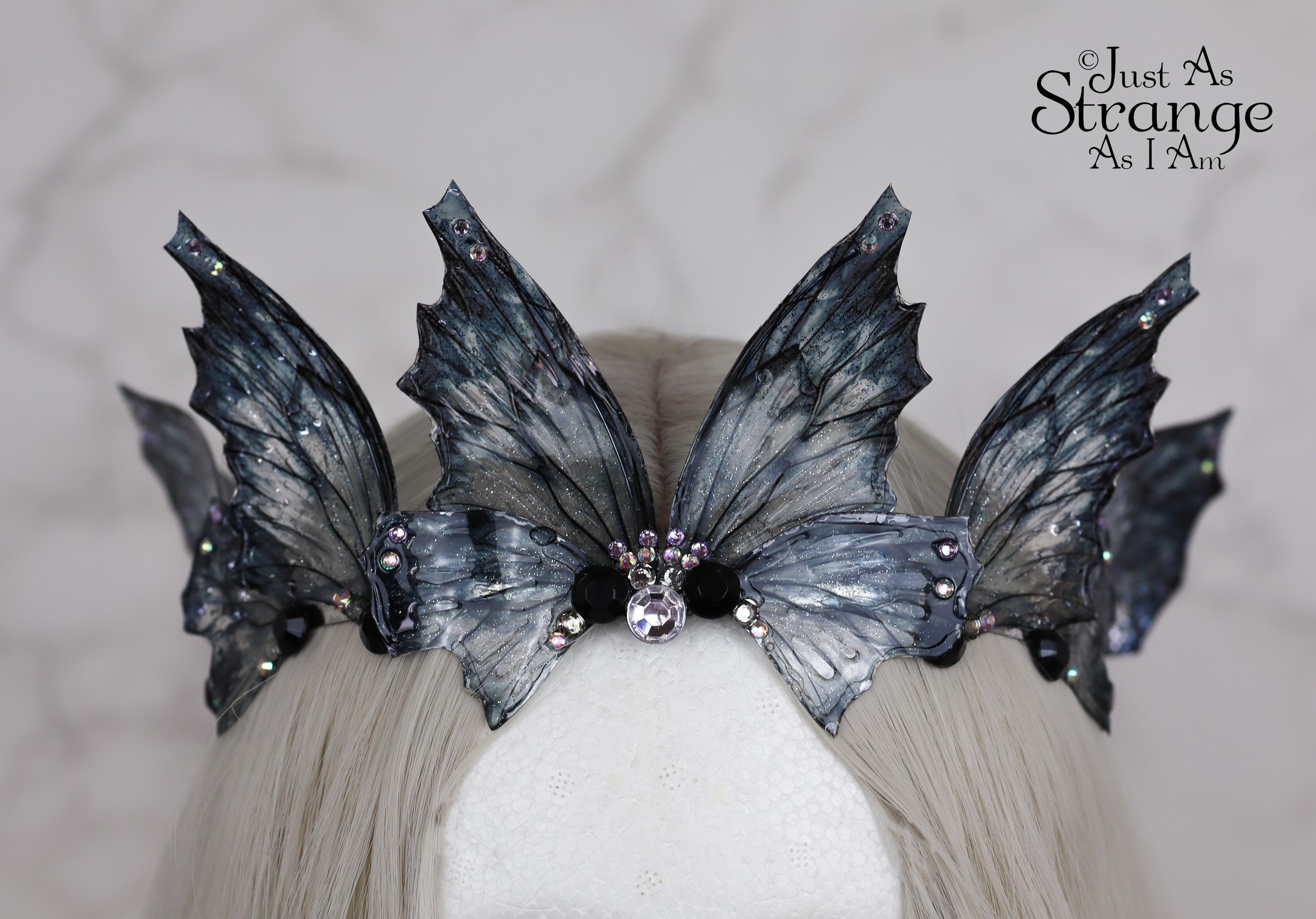 Gothic Fairy Wing Crown: Dark Fantasy Diadem, Medieval Elven Tiara ...