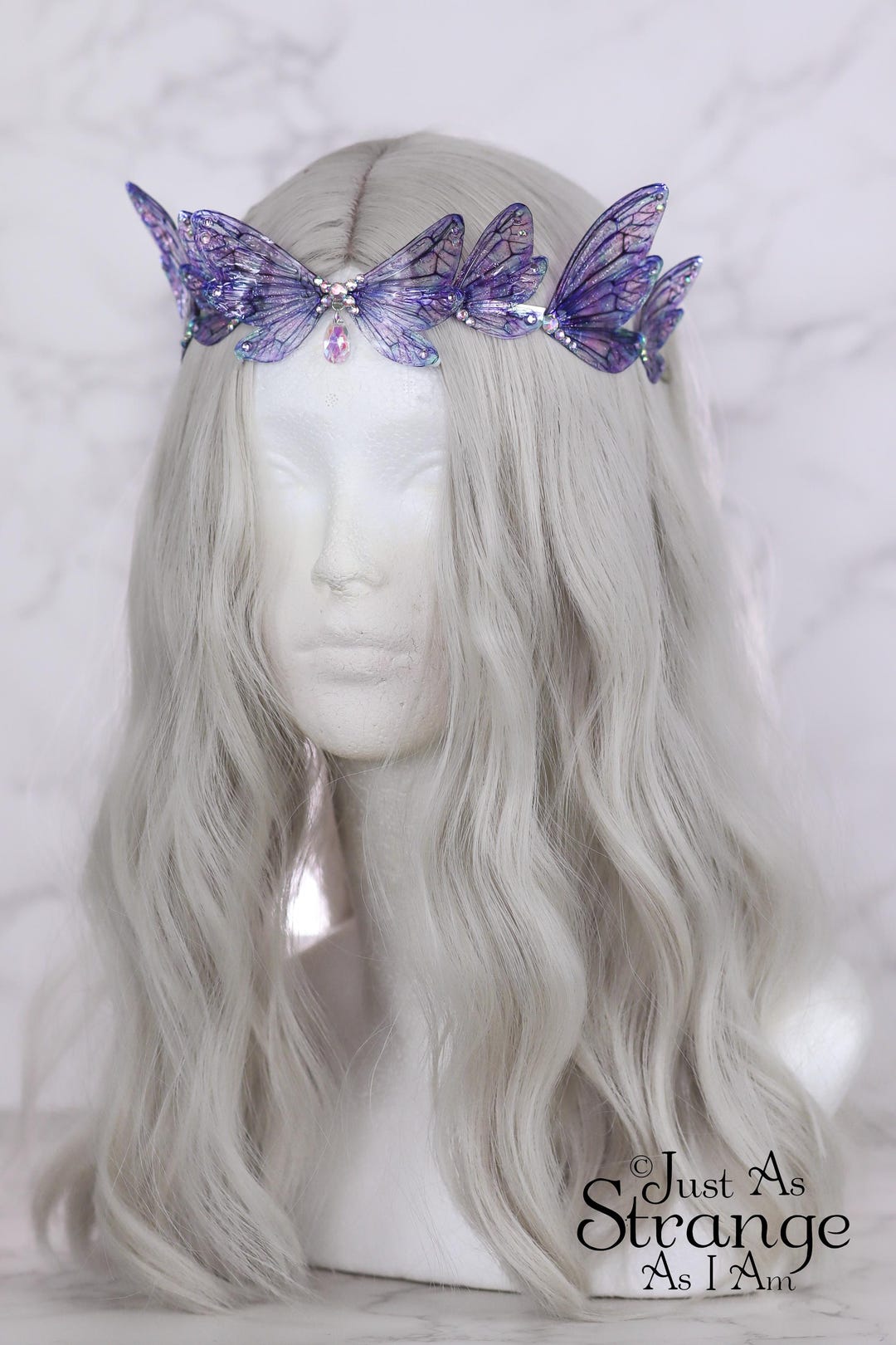 Fairy Wing Tiara - Purple Elven Crystal Circlet for Ren Faire - Etsy