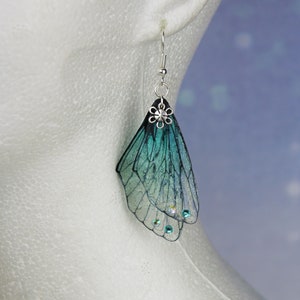 Fairy Wing Butterfly Cicada Insect Earrings Sky Blue Fairycore Gifts ...