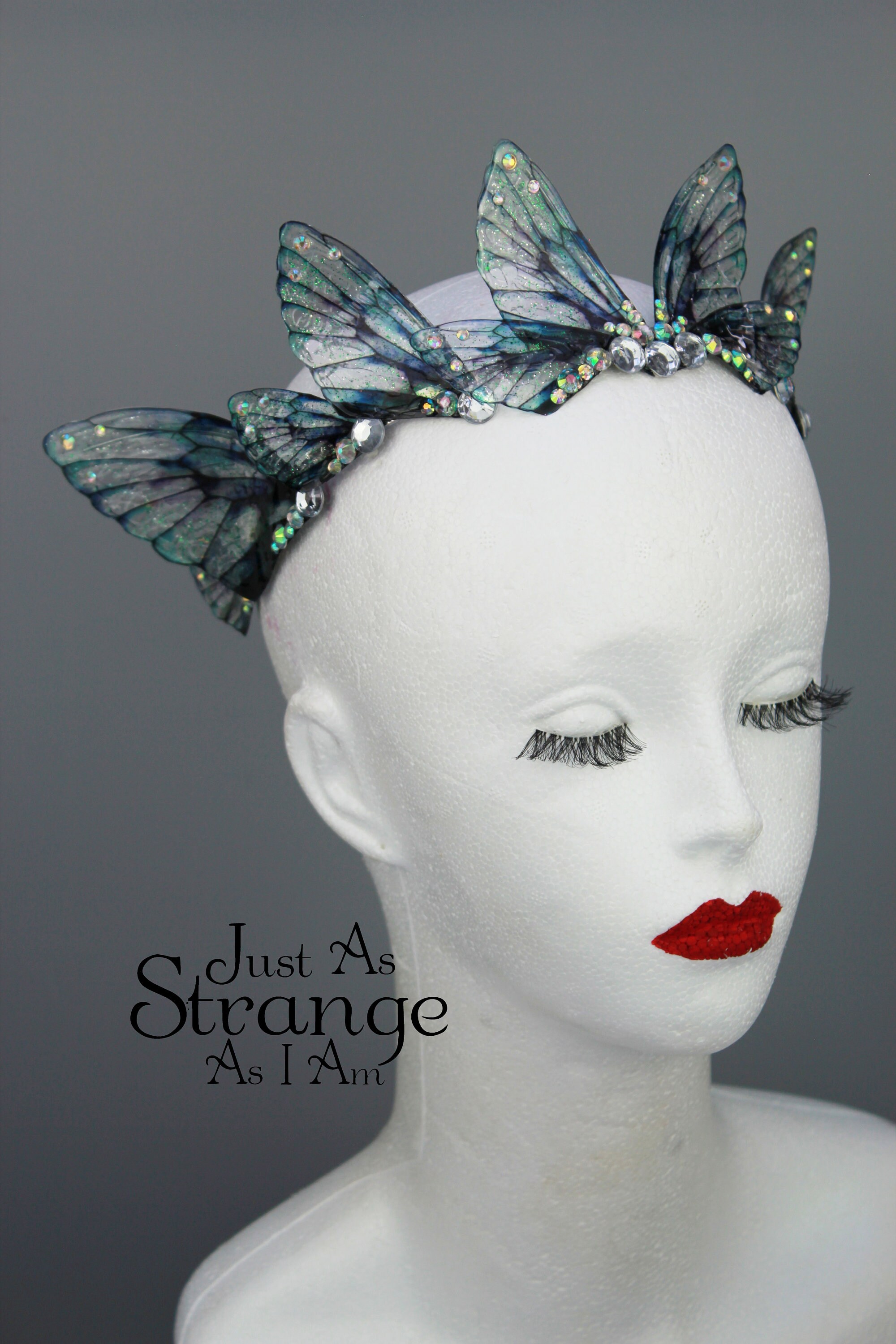 Fairy Wing Tiara - Mermaid Crown - Adult Fantasy Diadem - Teal Blue ...