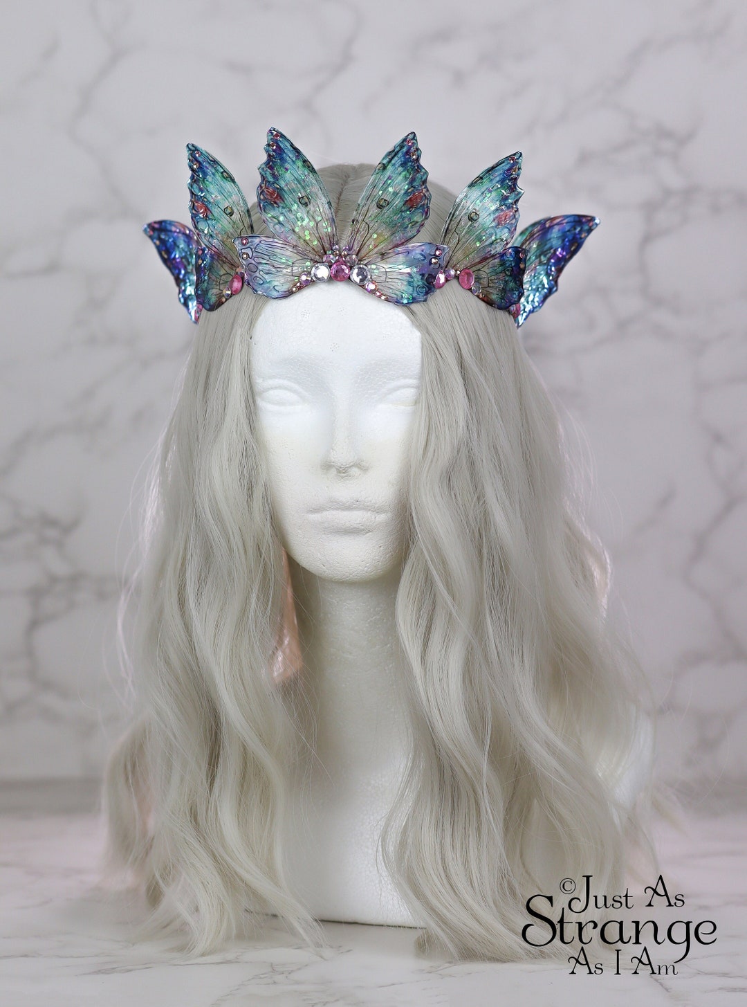 Fairy Wing Crown - Fairy Tiara Diadem - Butterfly Holo Rainbow - Fairy ...