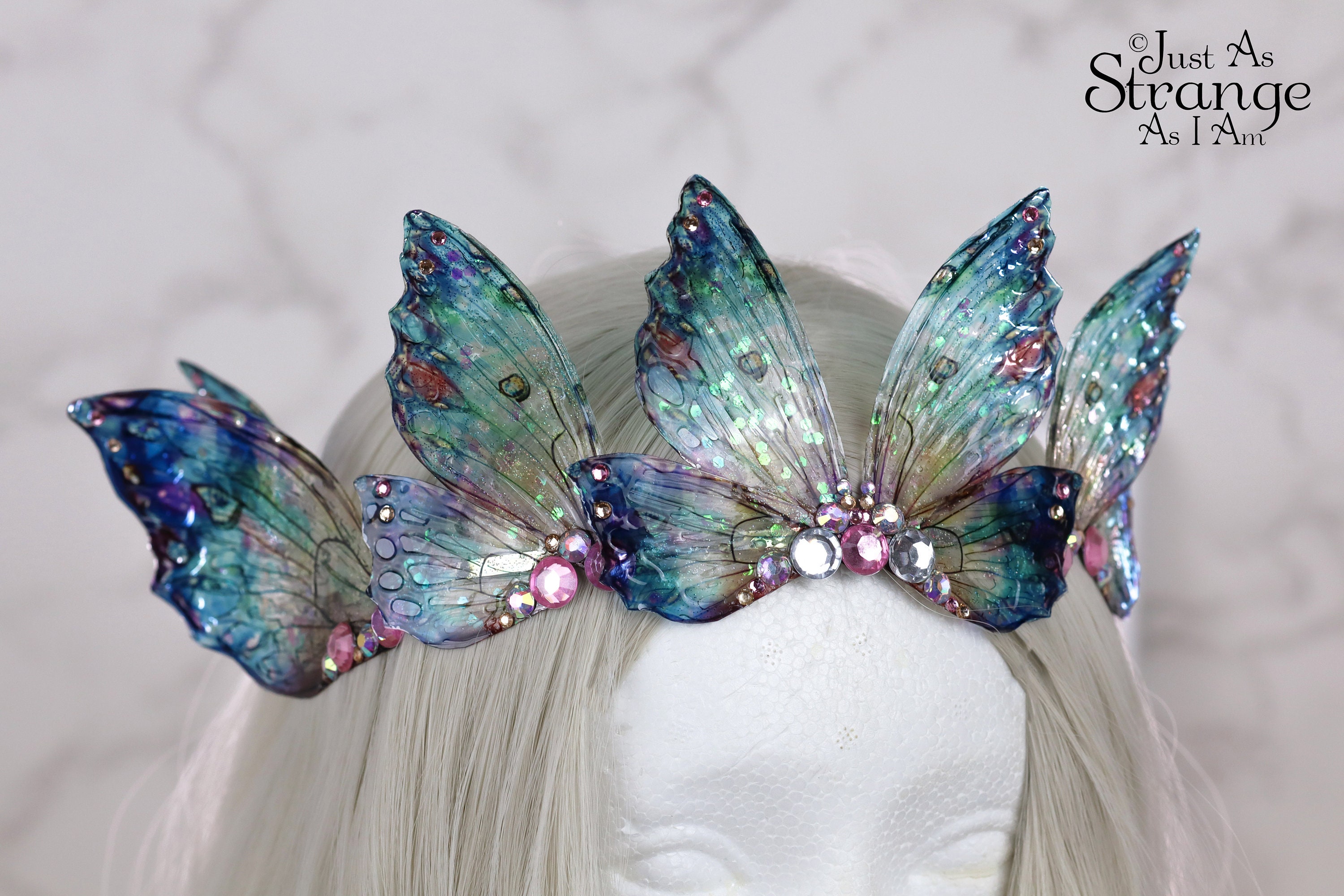 Fairy Wing Crown - Fairy Tiara Diadem - Butterfly Holo Rainbow - Fairy ...