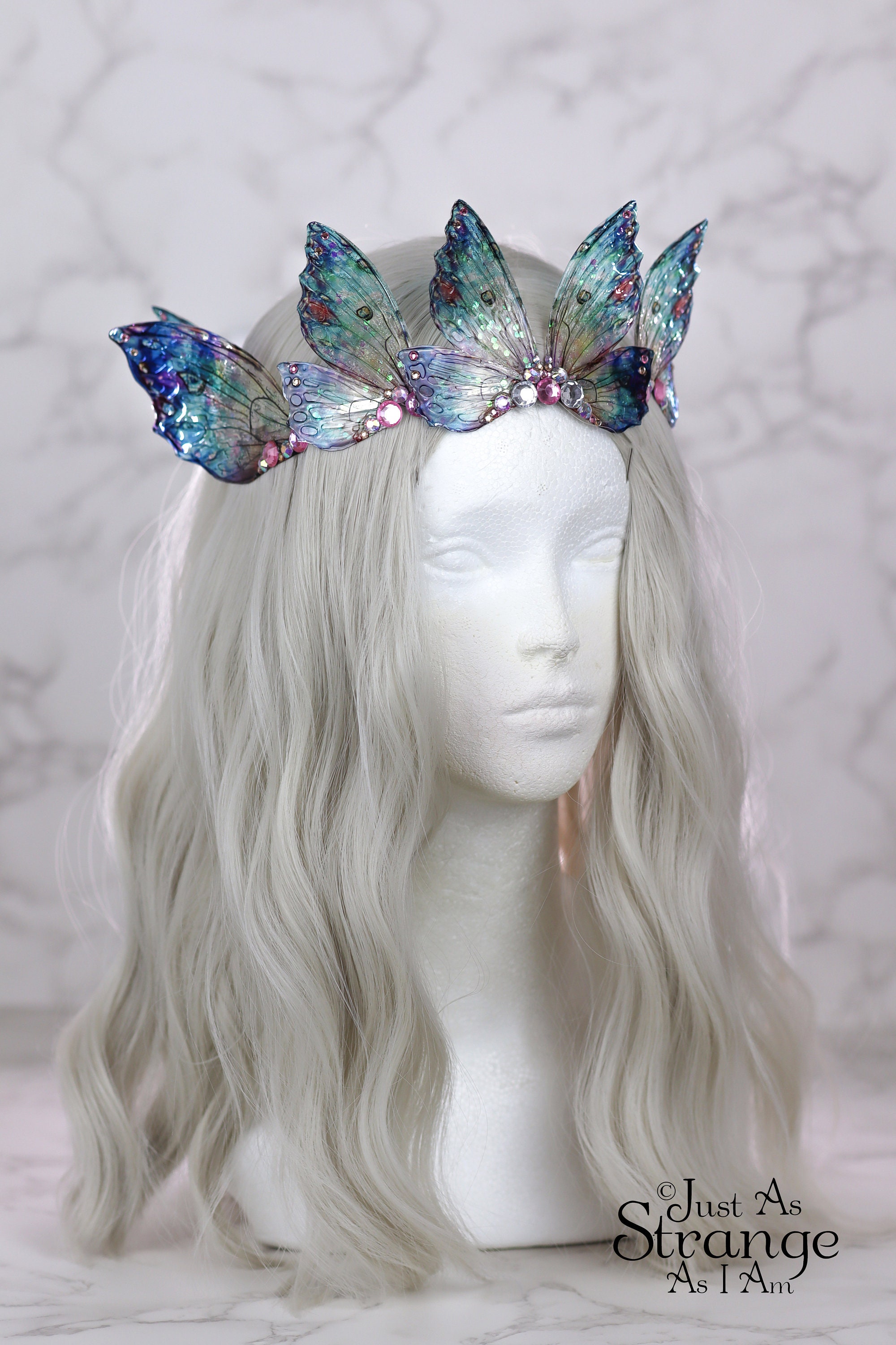 Fairy Wing Crown - Fairy Tiara Diadem - Butterfly Holo Rainbow - Fairy ...