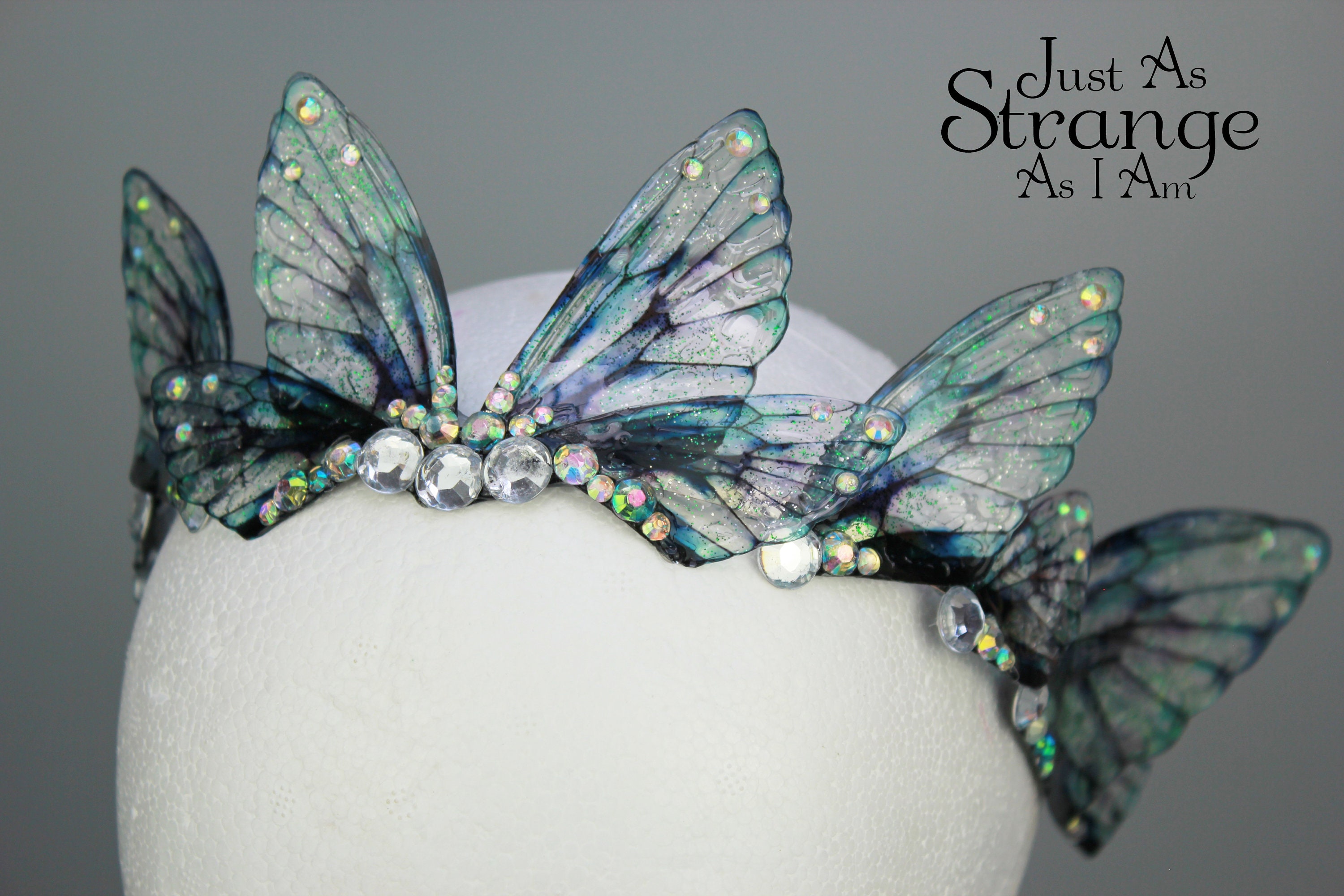 Fairy Wing Tiara - Mermaid Crown - Adult Fantasy Diadem - Teal Blue ...