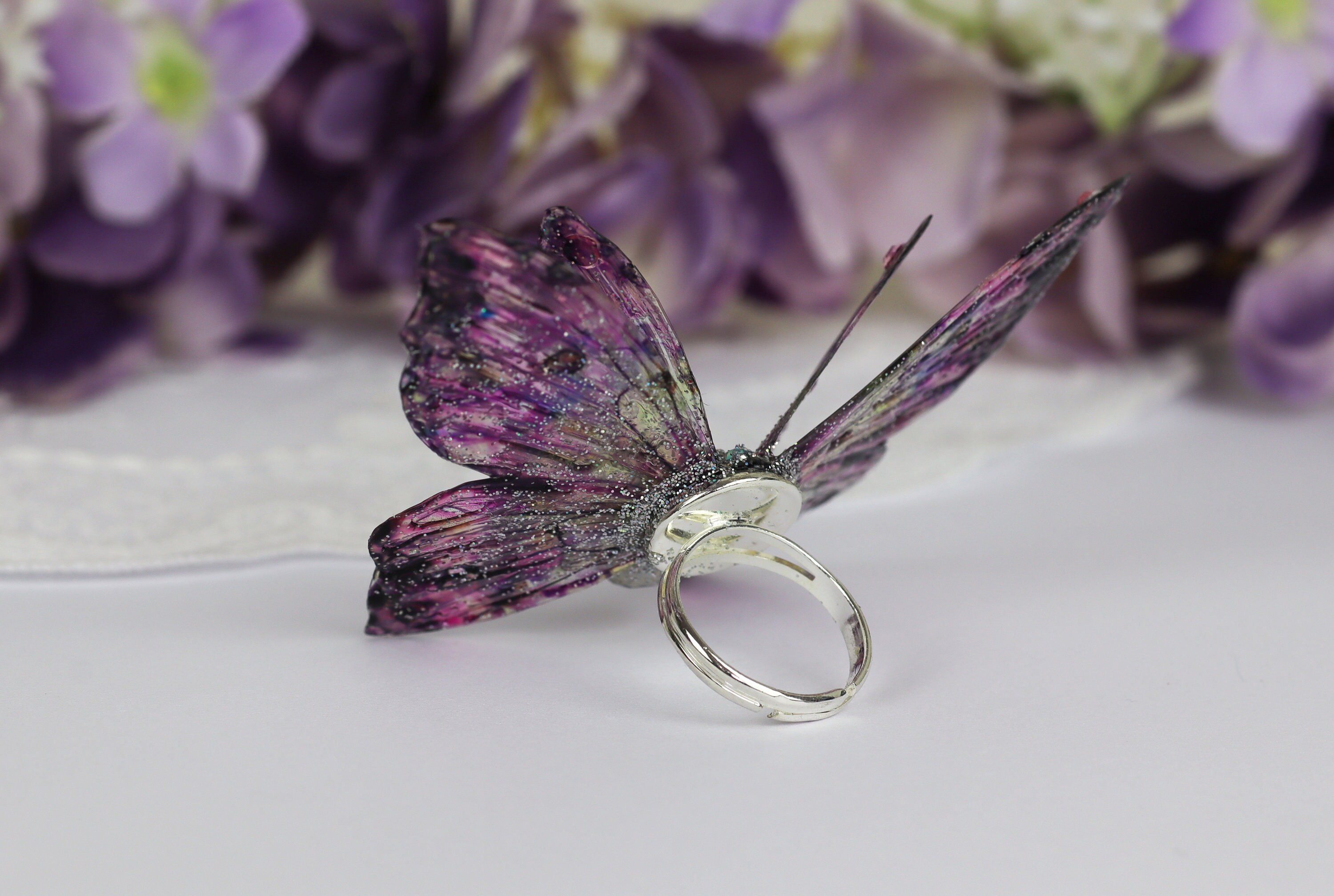 Fairy Wing Ring - Butterfly Cicada - Large Purple Fantasy Butterfly ...