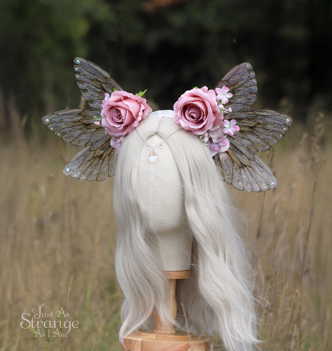 Enchanting Spring Fairy Wing Headpiece - Fantasy Butterfly Flower Crown ...