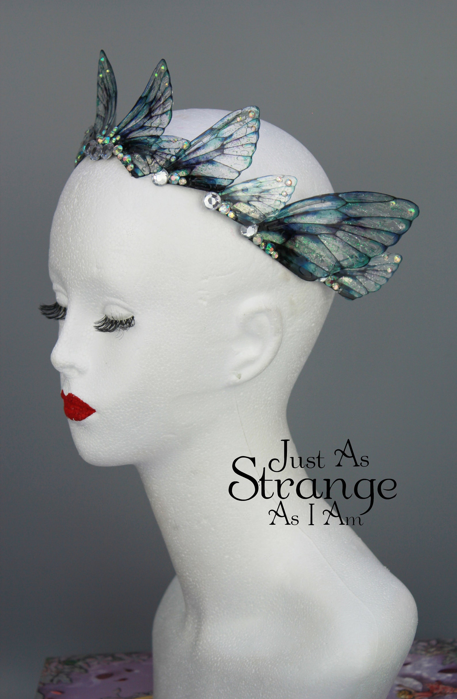 Fairy Wing Tiara - Mermaid Crown - Adult Fantasy Diadem - Teal Blue ...
