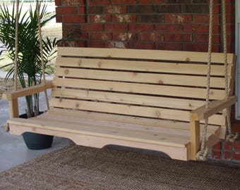 Brand New 5 Foot Cedar Wood American Style Porch Swing with | Etsy