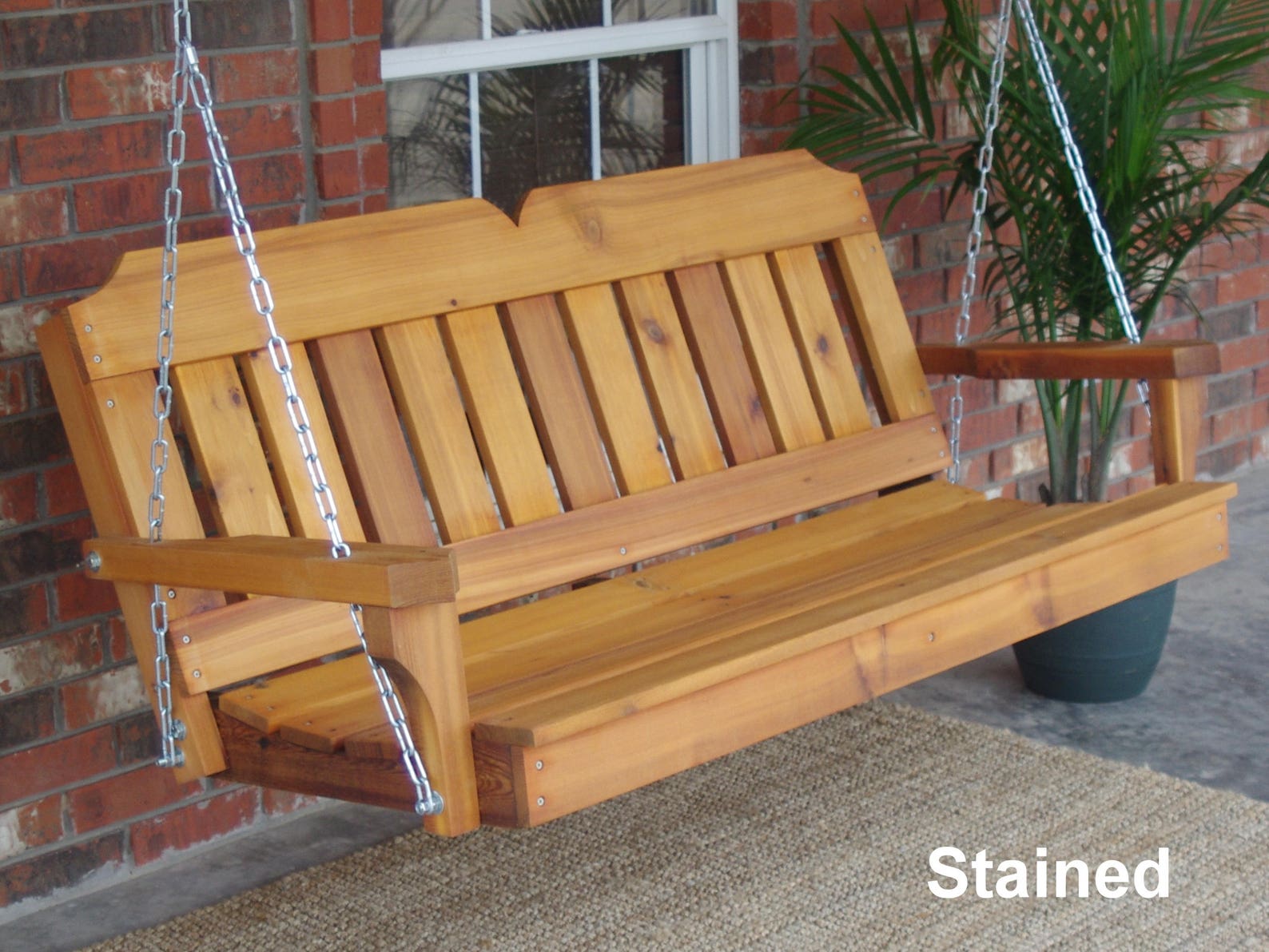 Brand New 6 Foot Cedar Wood Victorian Porch Swing With Hanging Chain ...